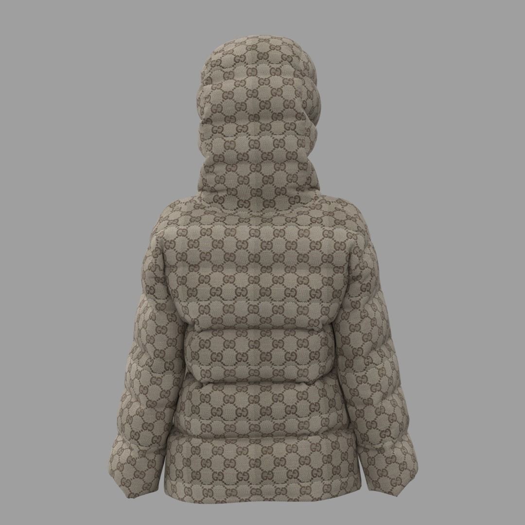 Gucci Puffer Hoodie 3D model | CGTrader