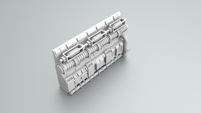 Scifi modular Wall piece 3D model | CGTrader