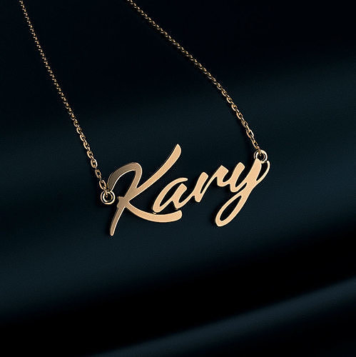 Name necklace Kary 3D model 3D printable | CGTrader