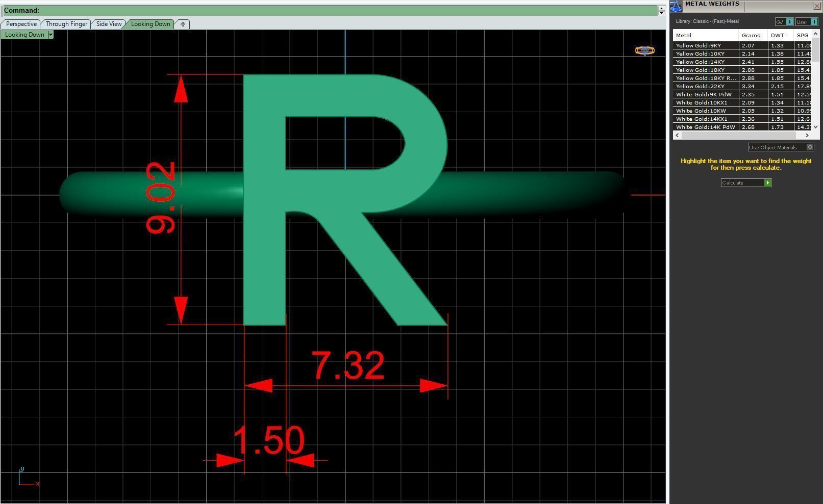 Initial R ring size 54 with professional renderings 3D model 3D ...