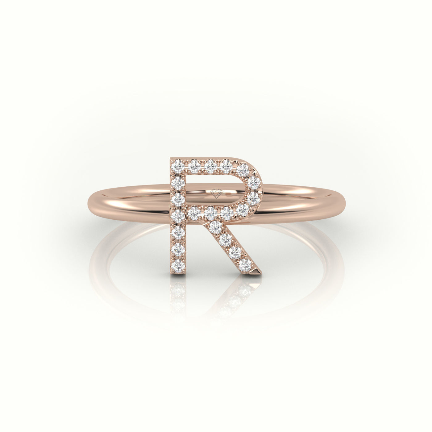 Initial R ring size 54 with professional renderings 3D model 3D ...