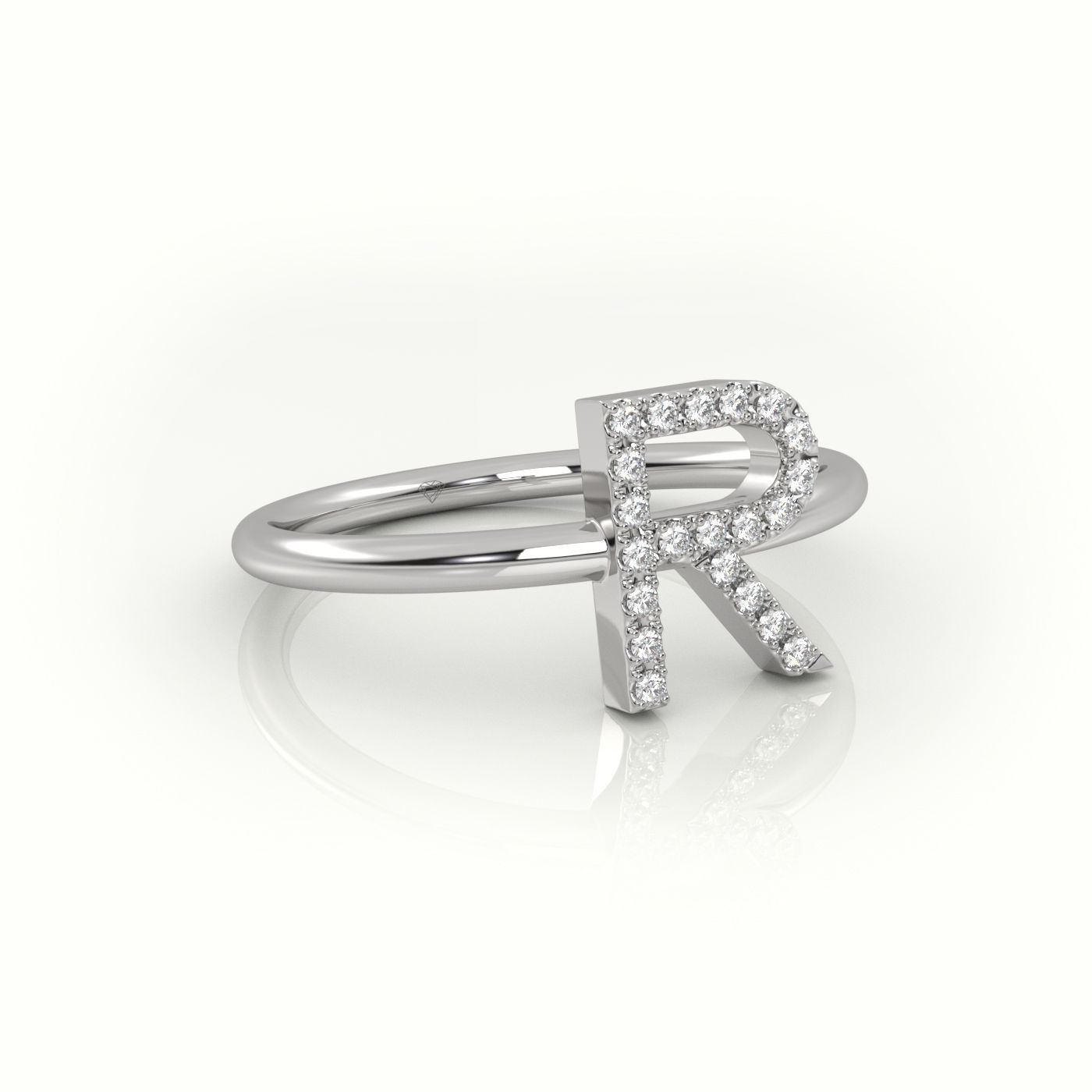 Initial R ring size 54 with professional renderings 3D model 3D ...