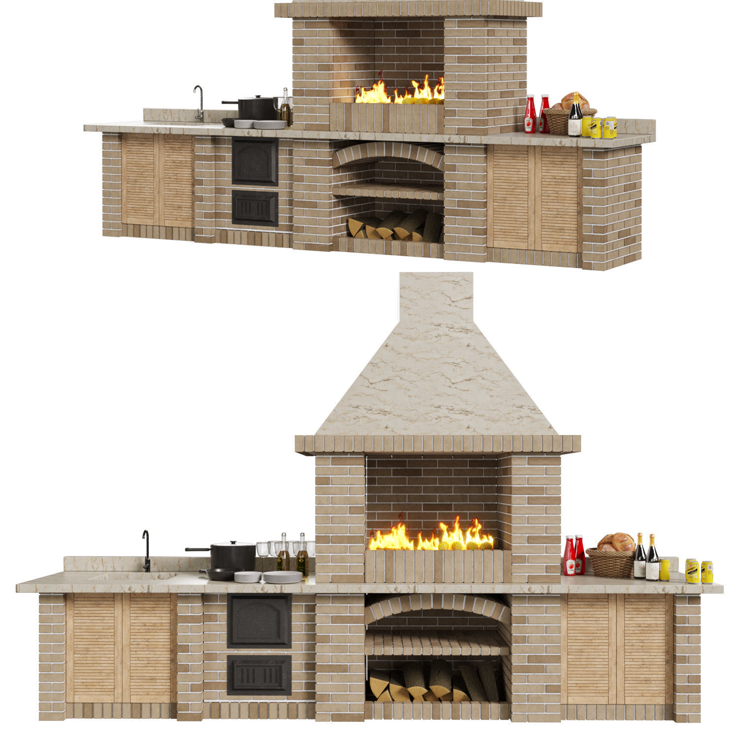 Brick Barbecue 3D model | CGTrader