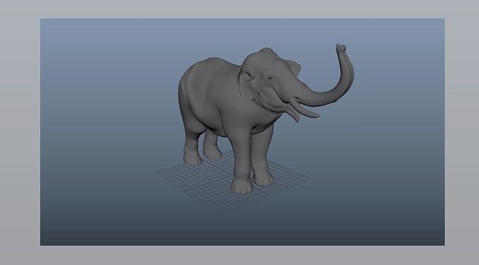 3D model Rigged and animated elephant walking animation VR / AR / low ...