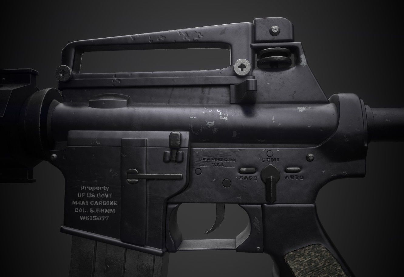3D model M4A1 Cabine Gun VR / AR / low-poly | CGTrader