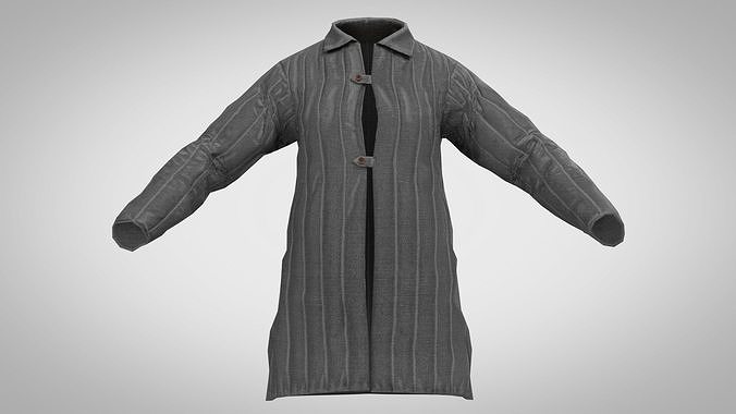 3D model jacket coat with pinstripe pattern VR / AR / low-poly | CGTrader