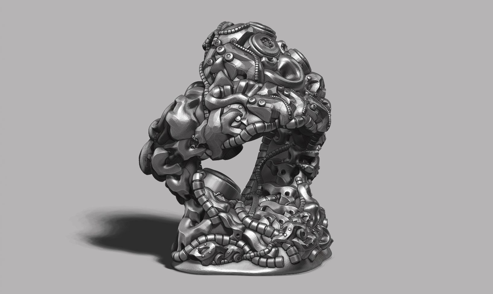 Modern Abstract robotic sculpture 3d print model 167 3D model 3D ...