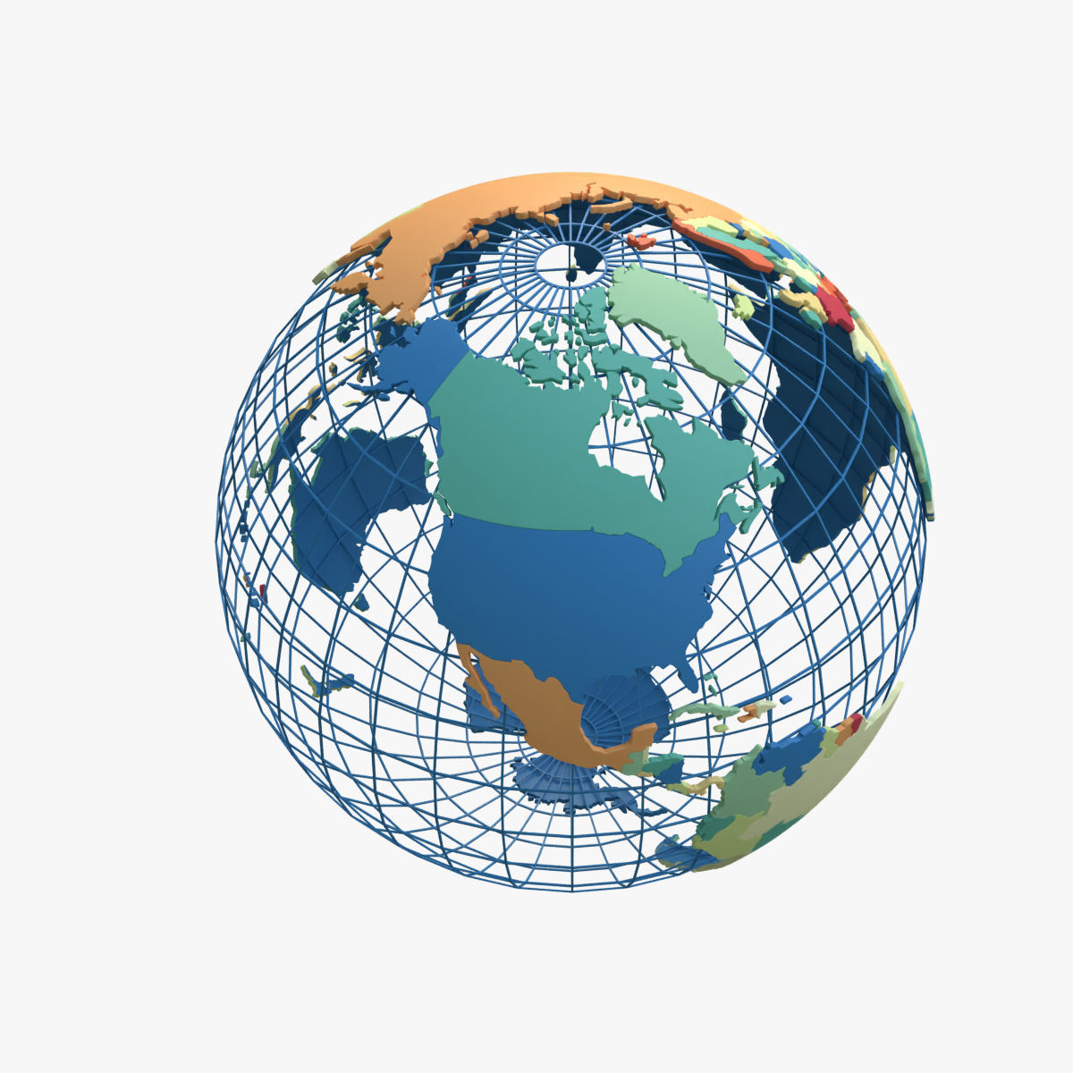 Political Globe With Countries 3D model animated | CGTrader