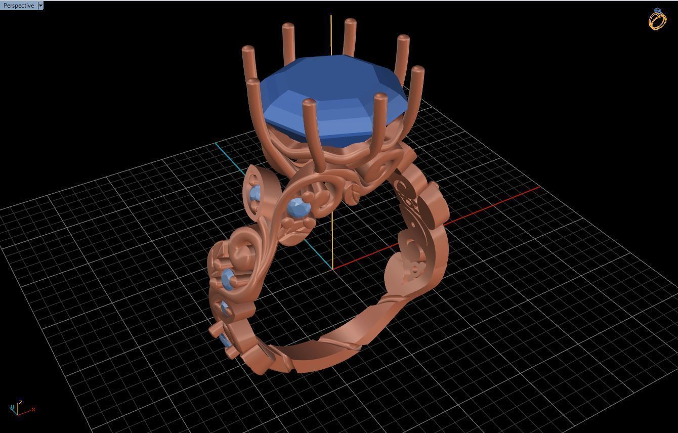 Unique Flower Ring Design 3D model 3D printable | CGTrader