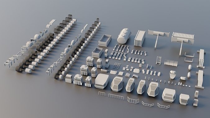 3D model Lowpoly Scifi Vehicle Truck KitBash VR / AR / low-poly | CGTrader