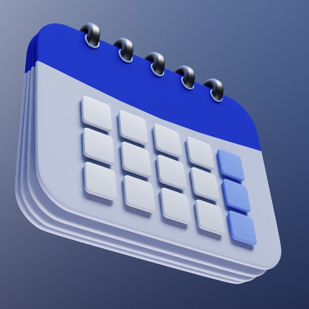 3D model 3D Game ready cartoon calendar icon illustration VR / AR / low ...