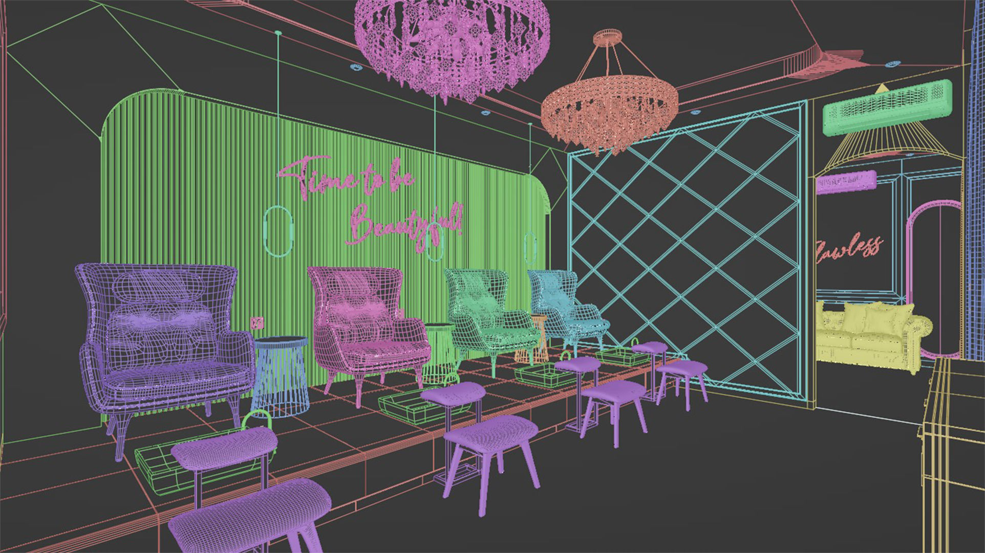 Salon Contemporer Design Blender - Fbx - Obj 3D model | CGTrader