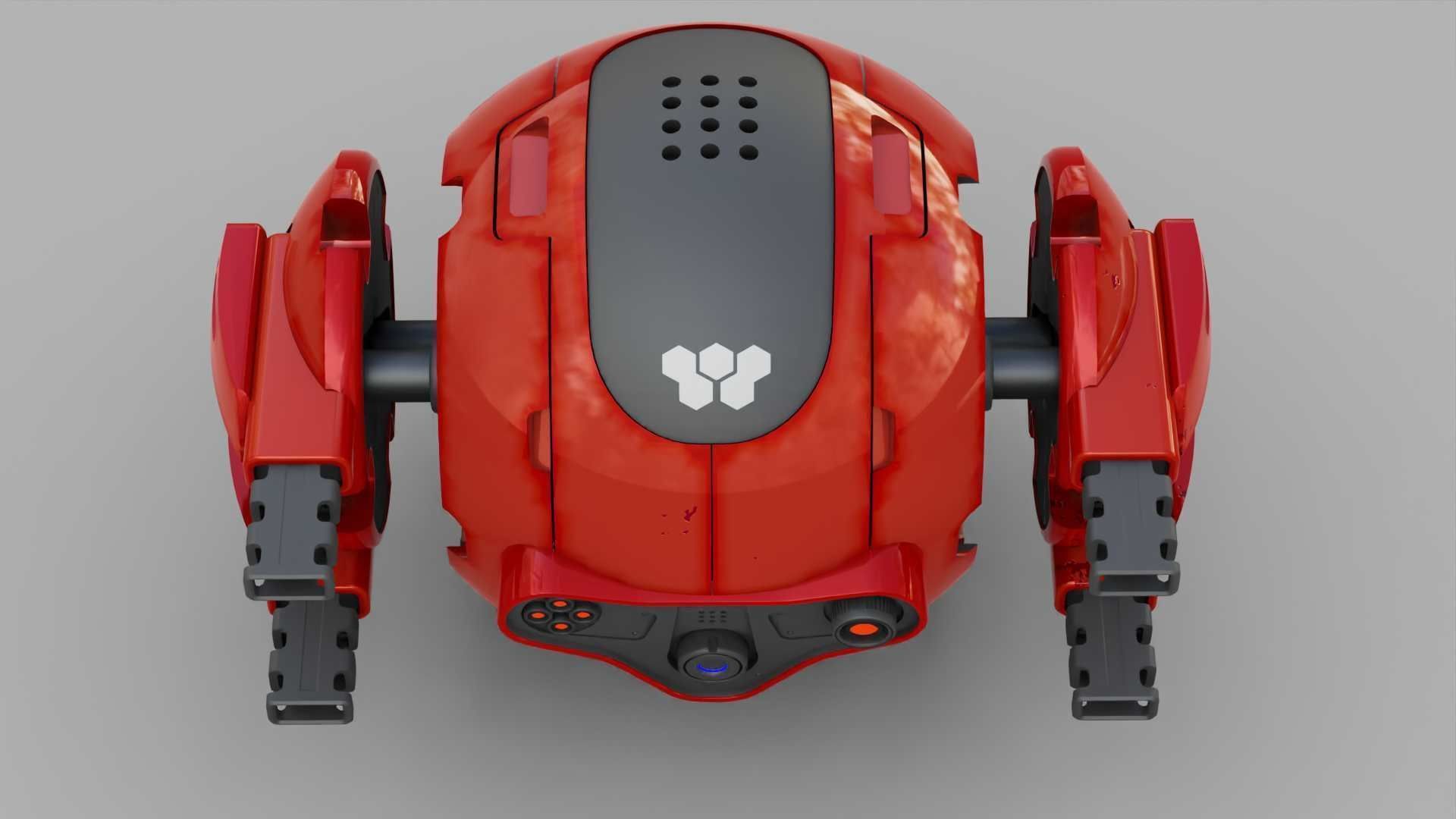 BALL DROID R-166 RIGGED 3D model rigged | CGTrader