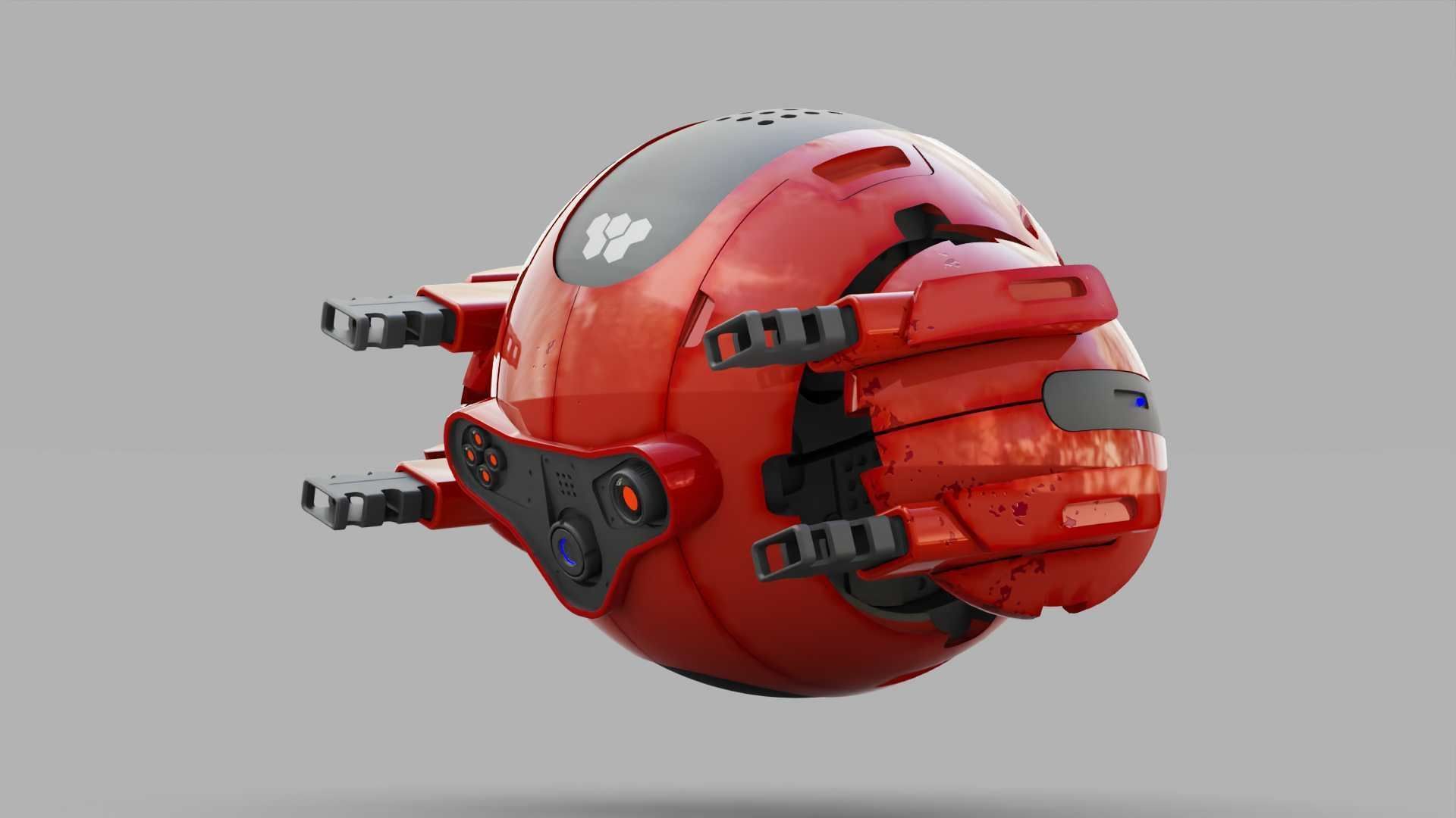 BALL DROID R-166 RIGGED 3D model rigged | CGTrader