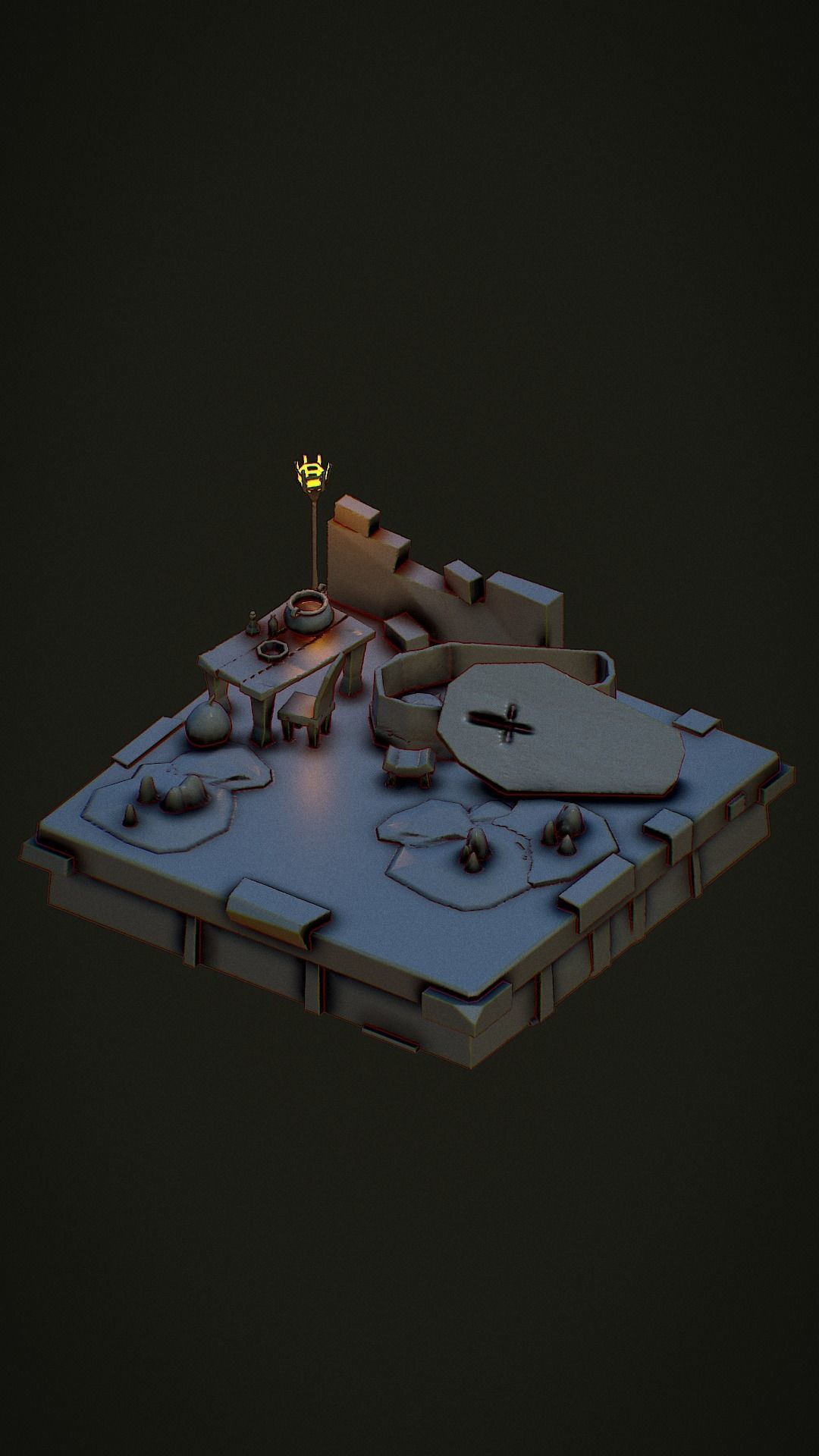 Deep Dark Dungeon Figure Base 3D model 3D printable | CGTrader