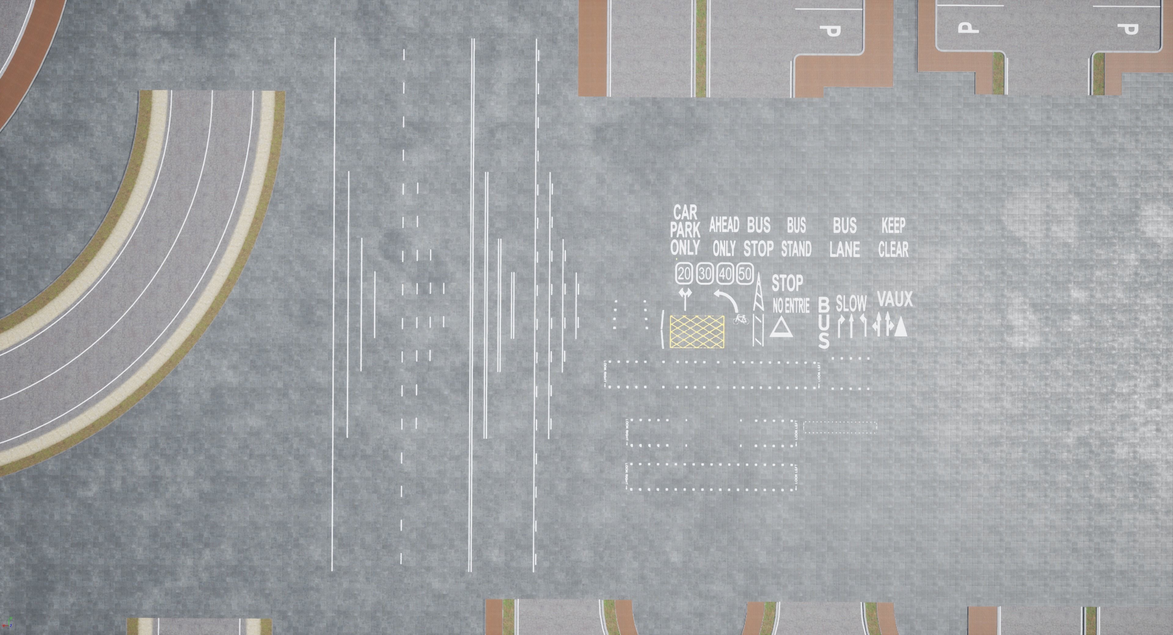 3D model Traffic Road Elements Markings UE4 and UE5 Project VR / AR ...