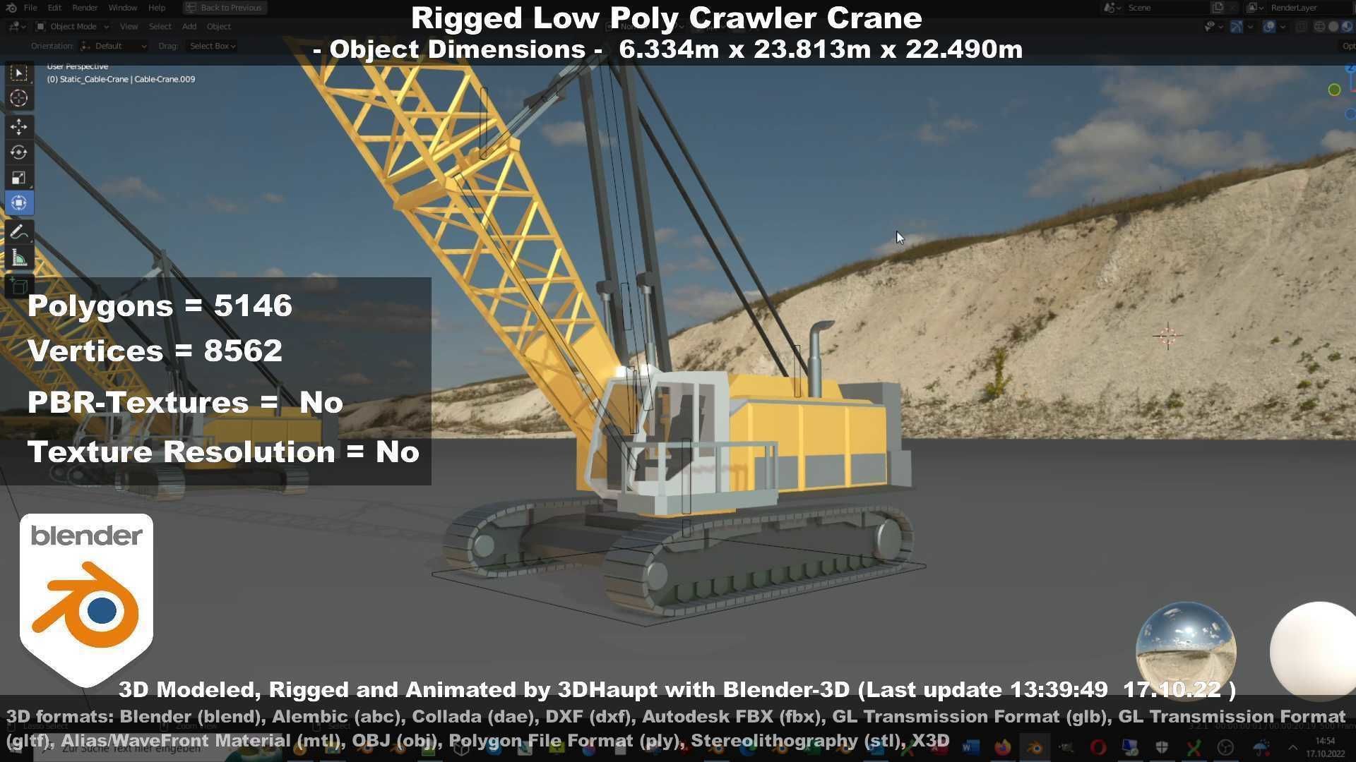 3D model Rigged Crawler Crane VR / AR / low-poly | CGTrader