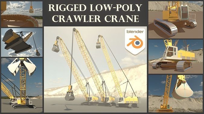 3D model Rigged Crawler Crane VR / AR / low-poly | CGTrader