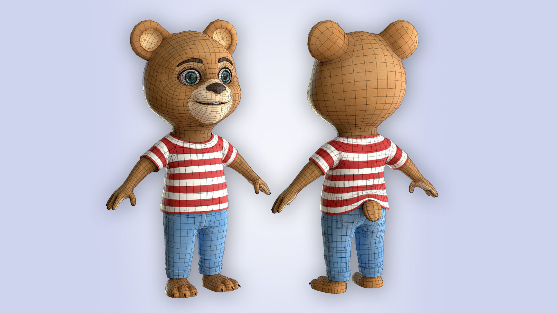 3D model Cartoon Bear Cloth VR / AR / low-poly | CGTrader