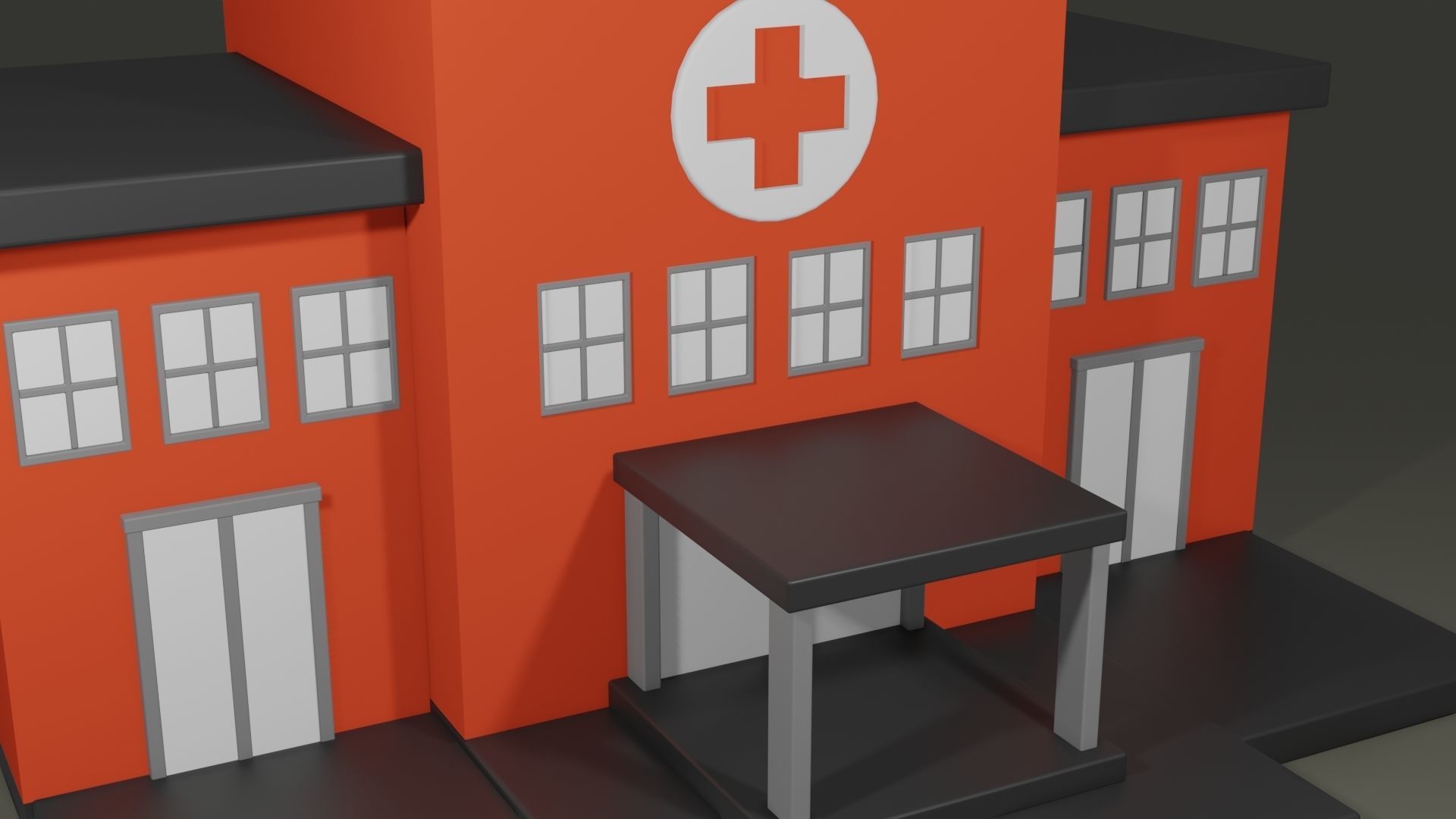 Cartoon Hospital Building 3D model | CGTrader