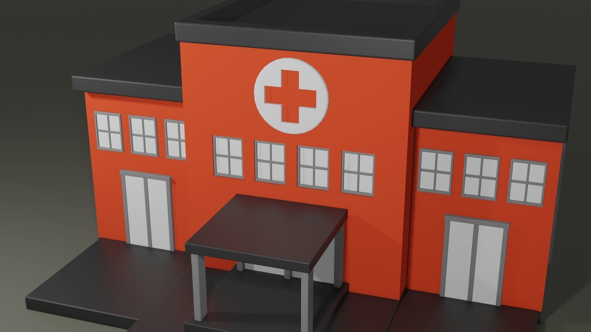 Cartoon Hospital Building 3D model | CGTrader