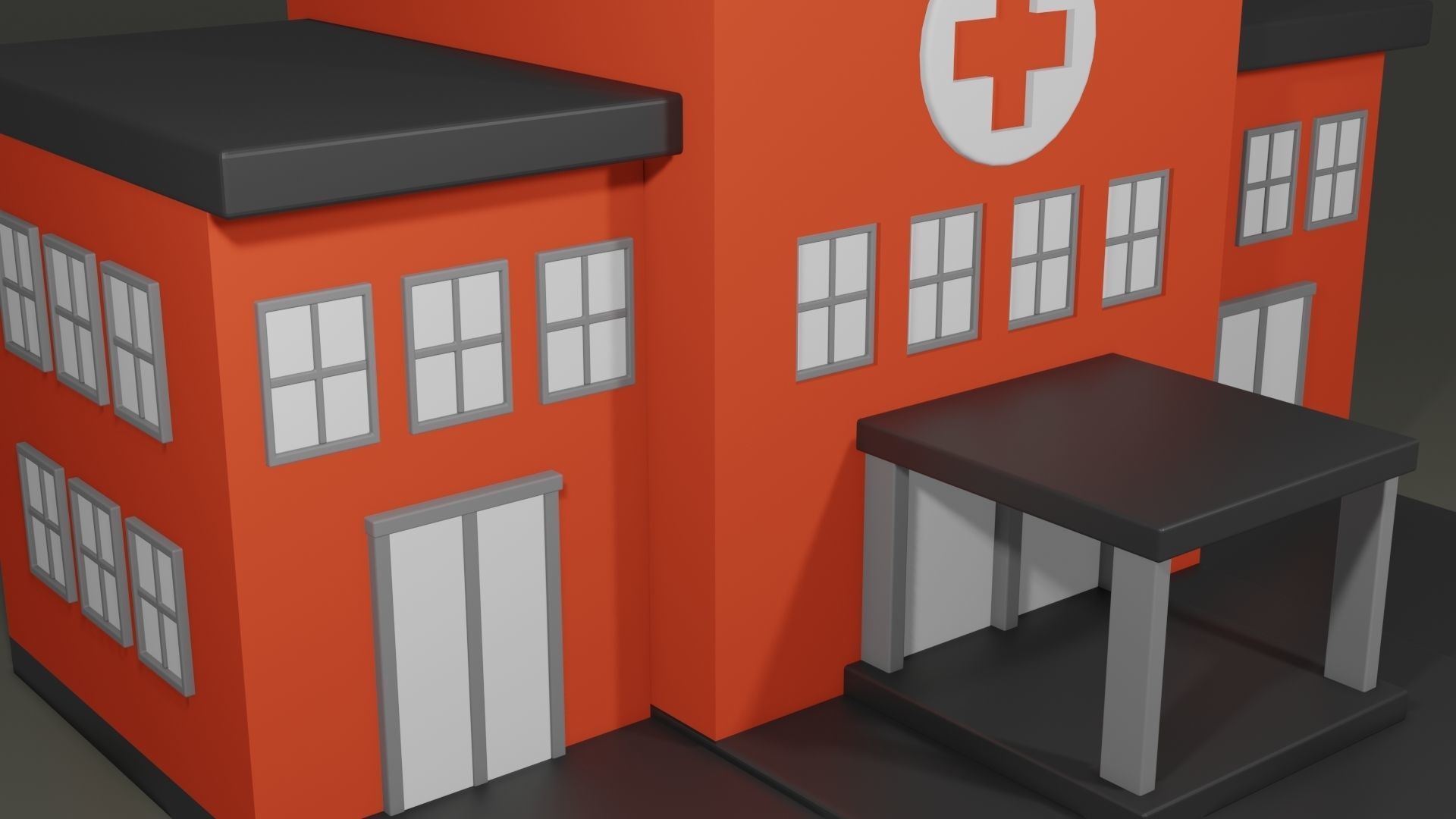 Cartoon Hospital Building 3D model | CGTrader