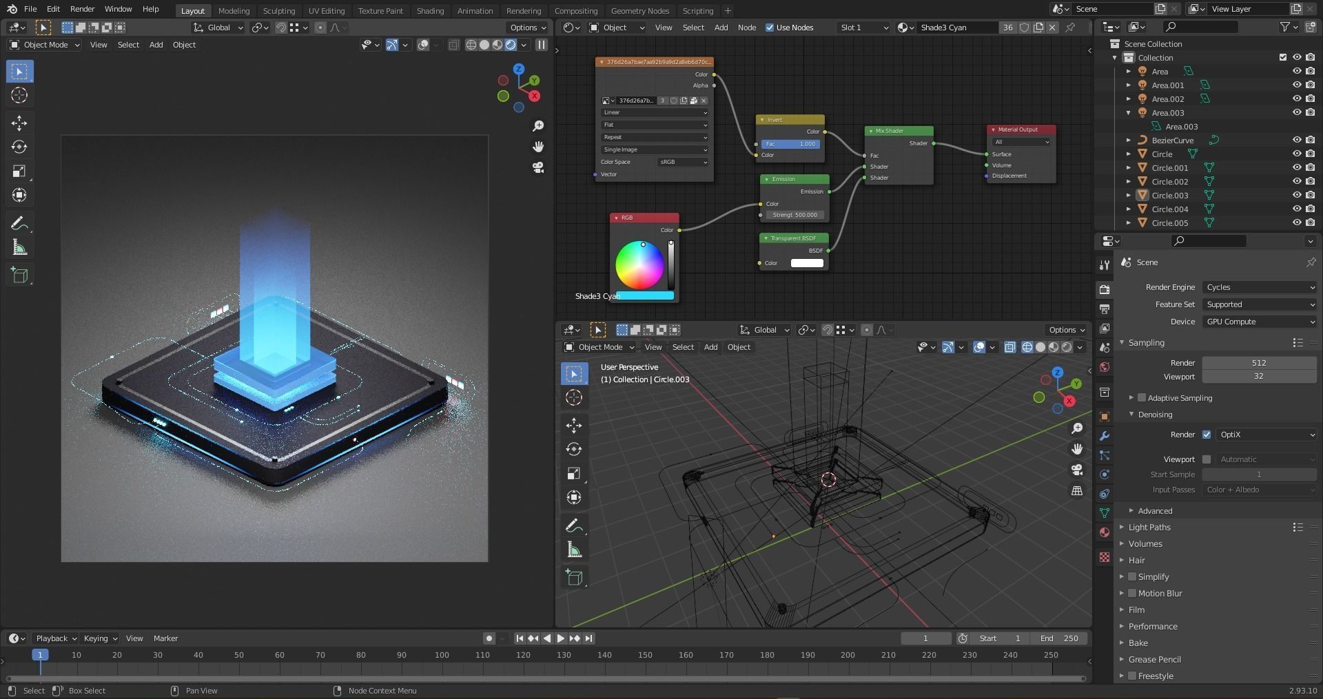 3D model Isometric Tech with light path VR / AR / low-poly | CGTrader