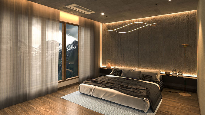 Hill Side Bedroom View free 3D model | CGTrader