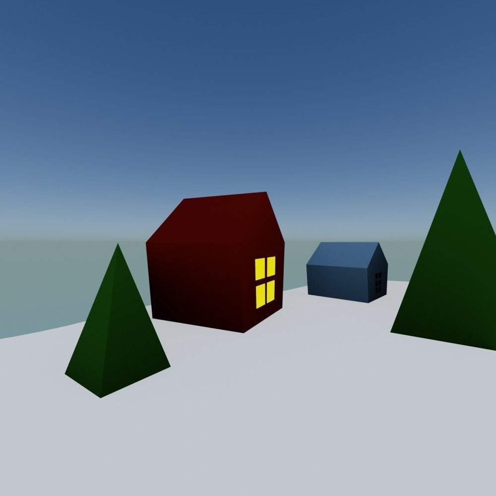 3D model Low Poly Christmas Village VR / AR / low-poly | CGTrader