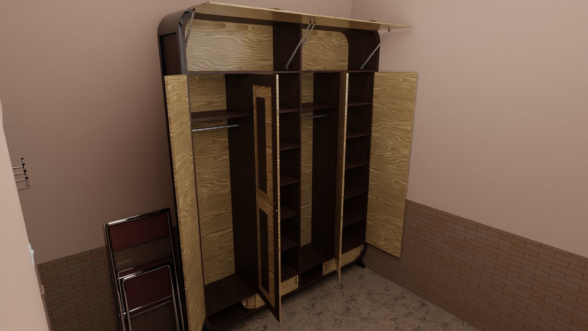 3D model Minimalist Small Bedroom Design VR / AR / low-poly | CGTrader