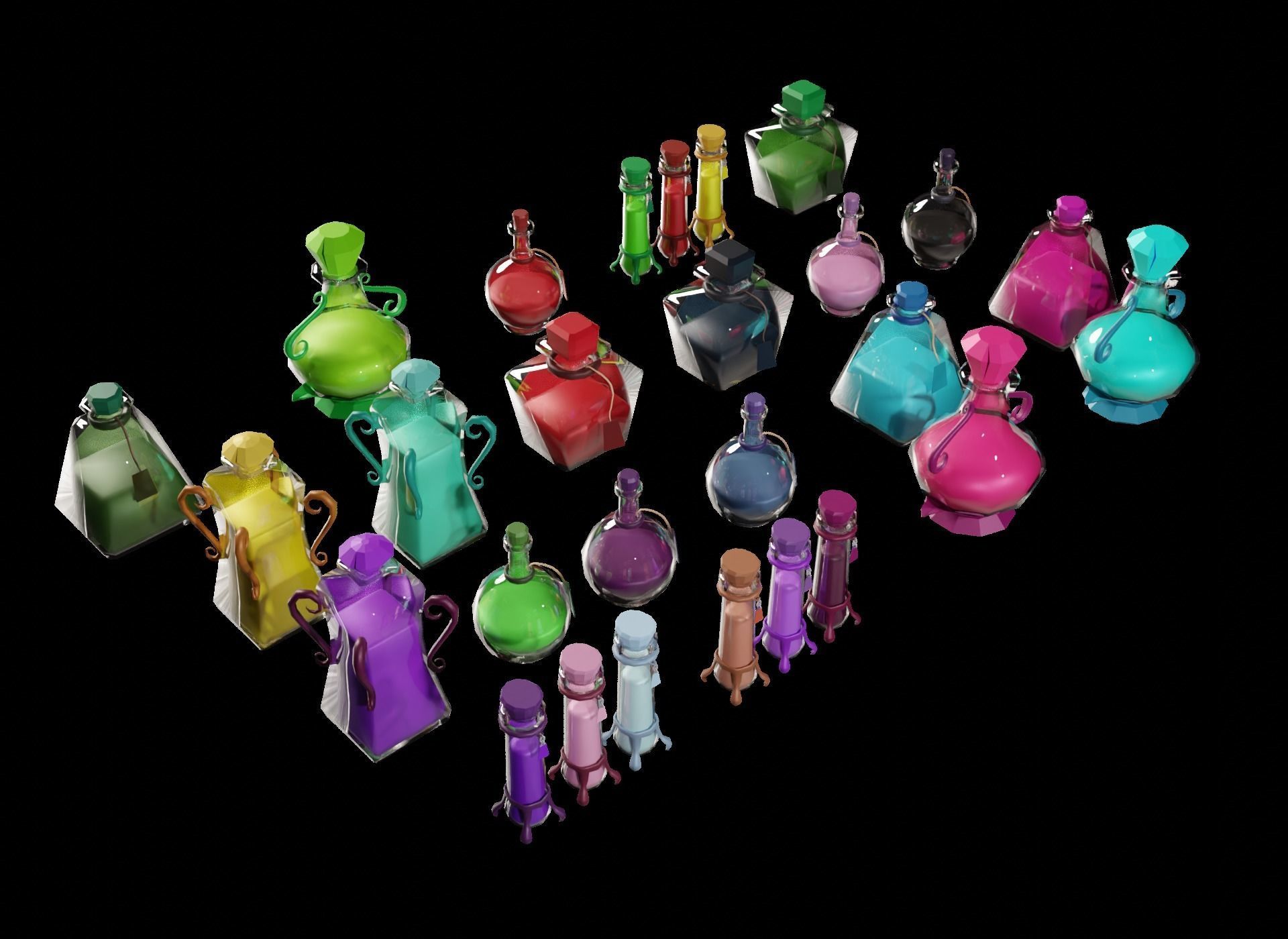 3D model Low Poly Potion Bottle Asset VR / AR / low-poly | CGTrader