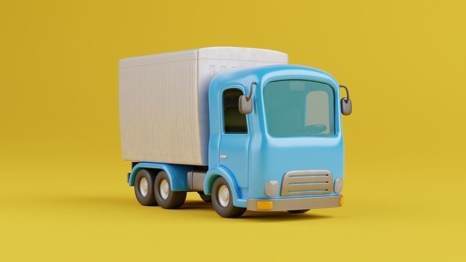 Stylized Cartoon Truck - Fully rigged 3D model rigged | CGTrader