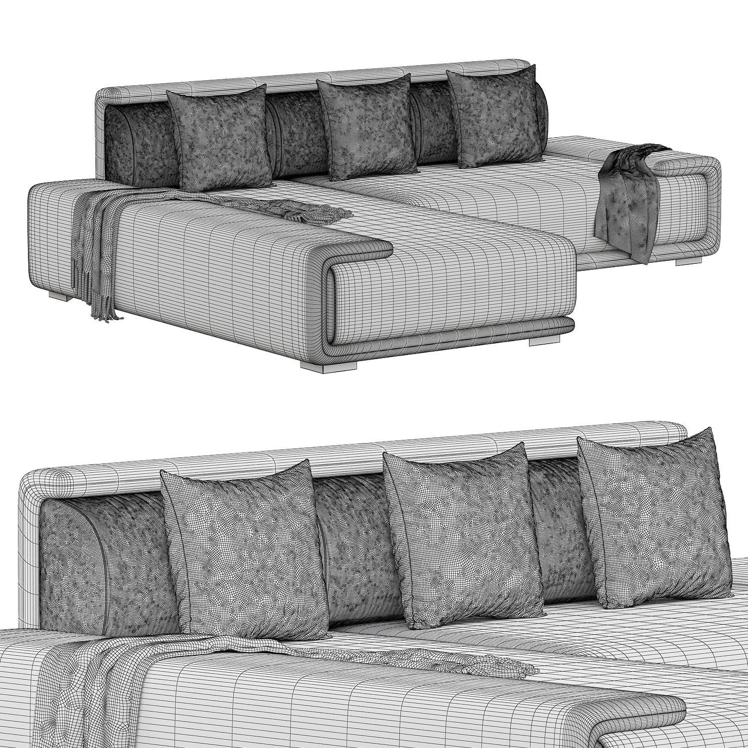 Modern Corner Sectional Sofa L-Shaped 3D model | CGTrader