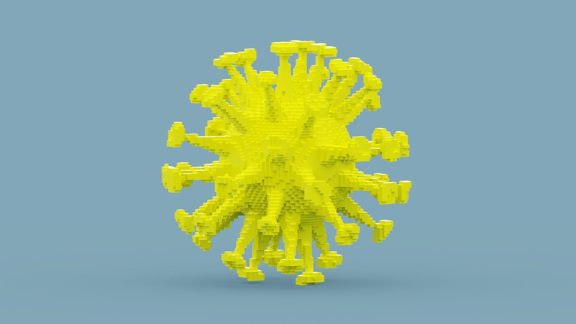 3D model Voxel Yellow Virus VR / AR / low-poly | CGTrader