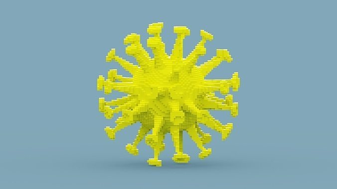 3D model Voxel Yellow Virus VR / AR / low-poly | CGTrader