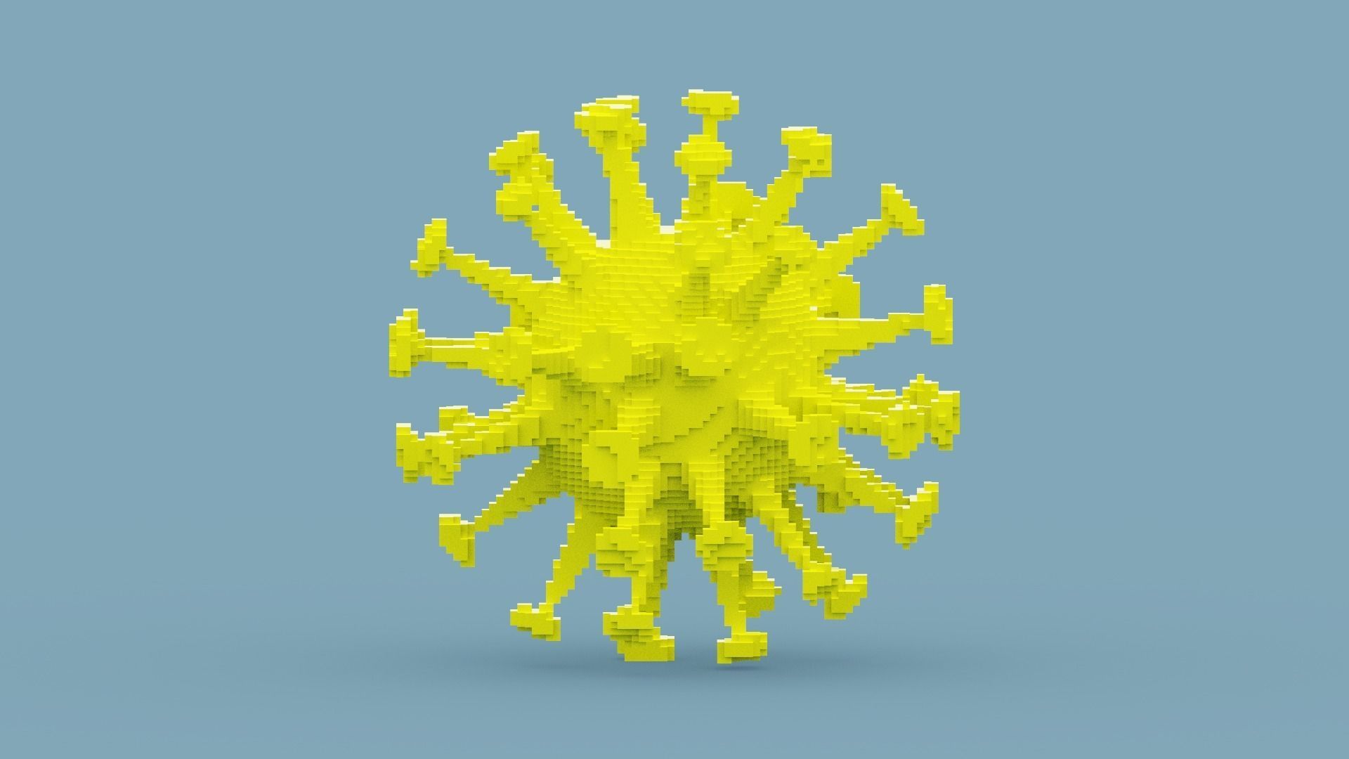 3D model Voxel Yellow Virus VR / AR / low-poly | CGTrader