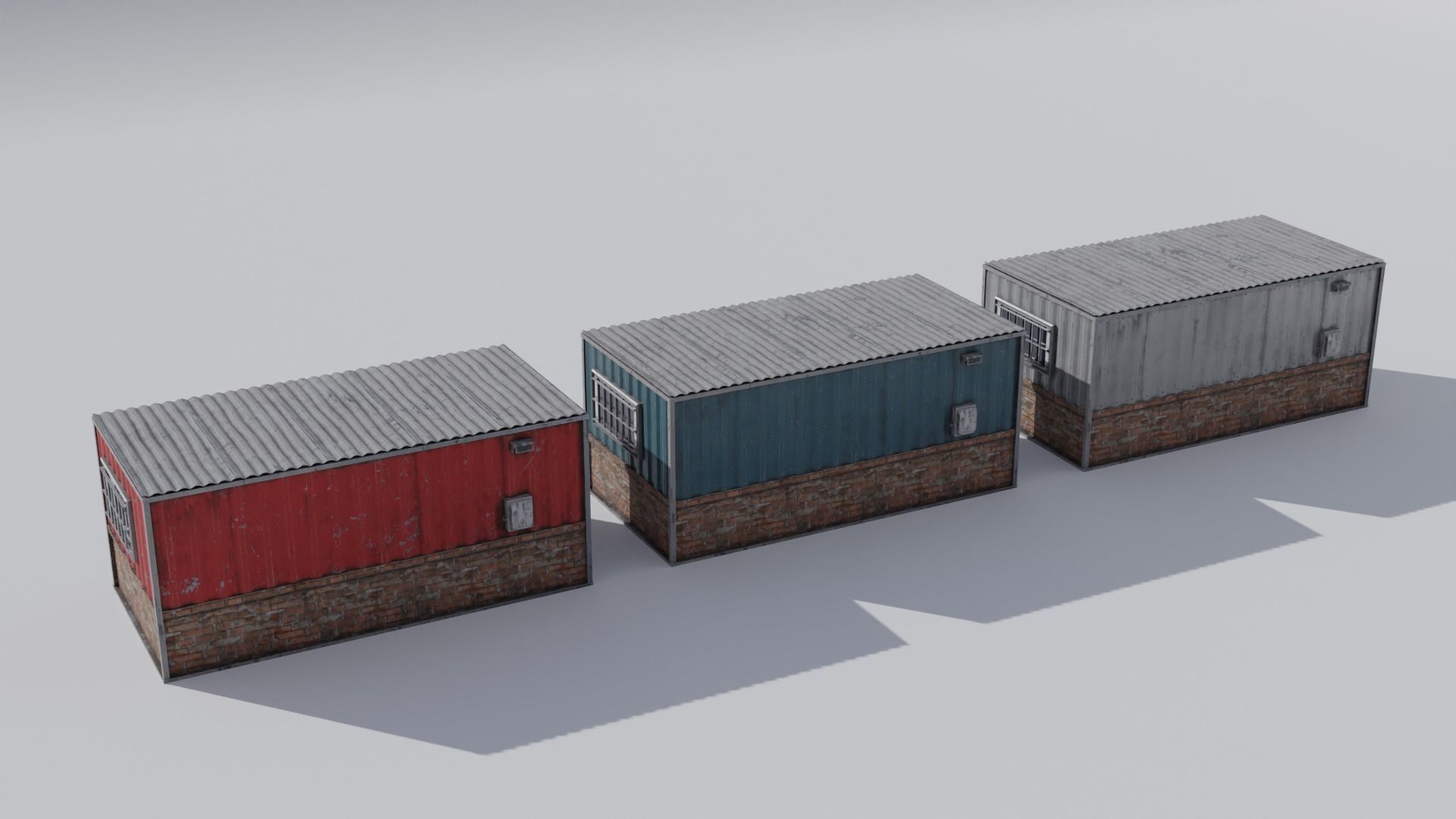 3D model Small Utility Building Set 4K and 2K VR / AR / low-poly | CGTrader