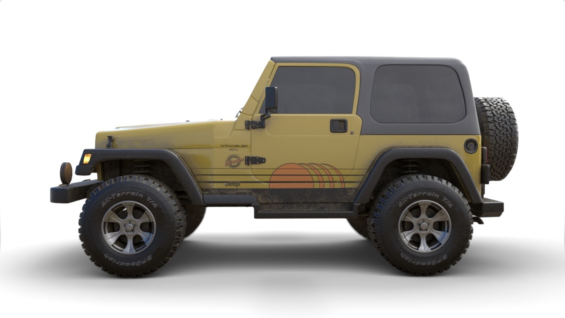 3D model Jeep Wrangler TJ Custom Design Jeep Islander theme VR / AR ...