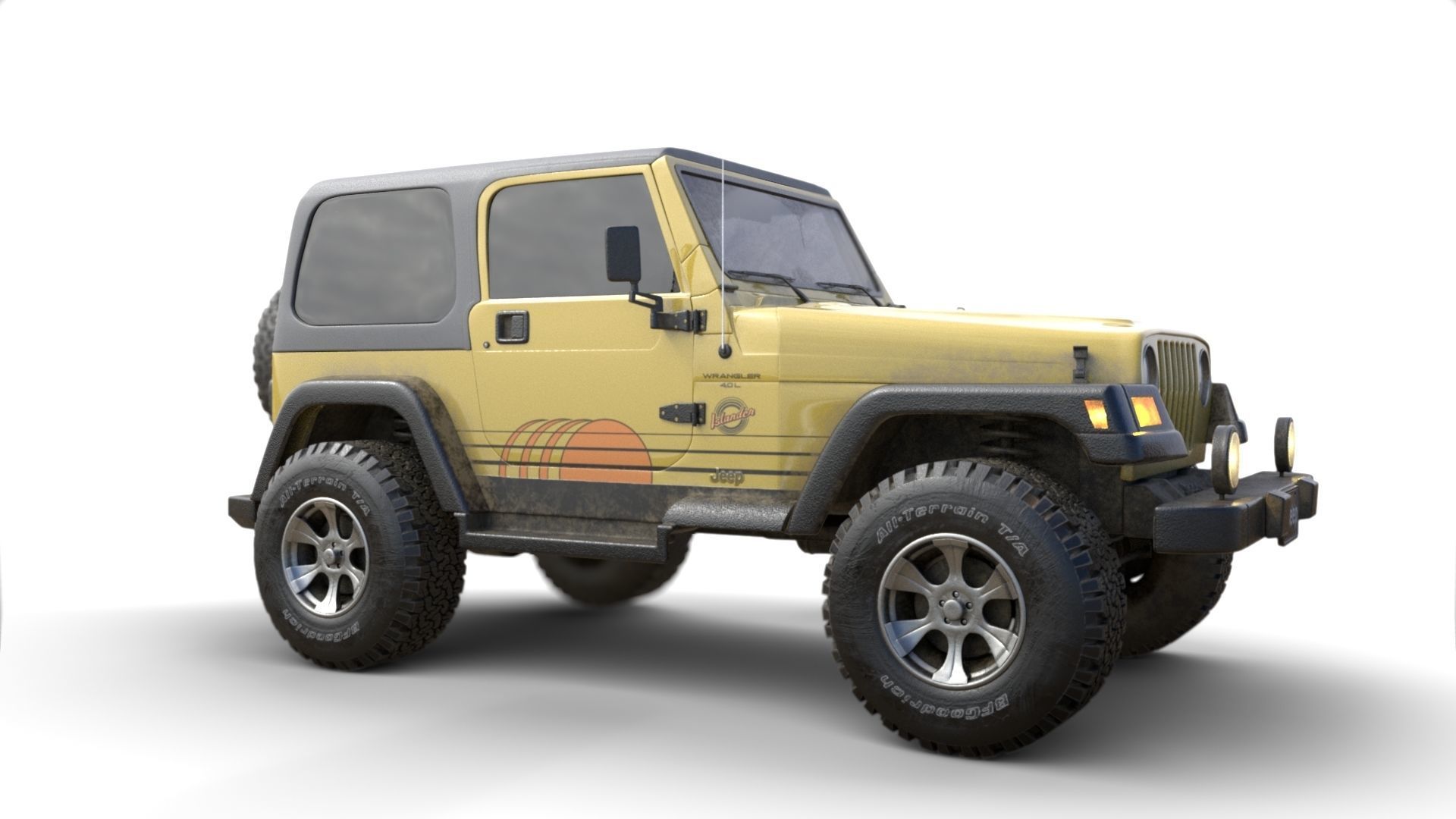 3D model Jeep Wrangler TJ Custom Design Jeep Islander theme VR / AR ...