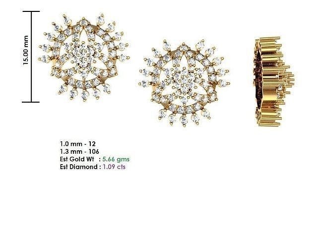 Women Solitaire Earrings 3D model 3D printable | CGTrader