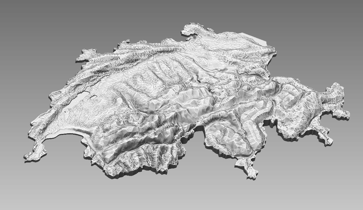 Swiss map 3D model 3D printable | CGTrader