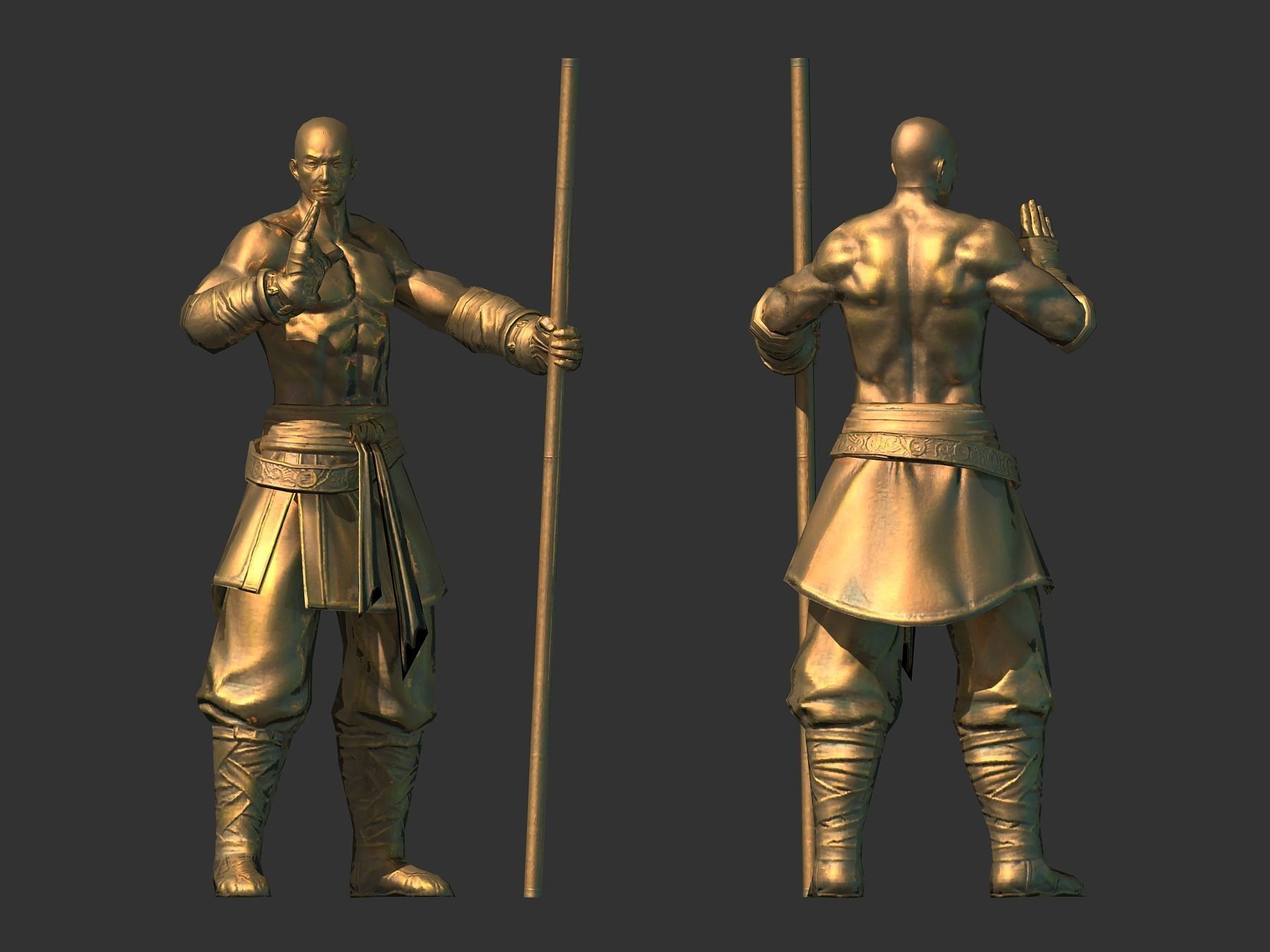 3D model Shaolin Bronze Figures 3D Model VR / AR / low-poly | CGTrader