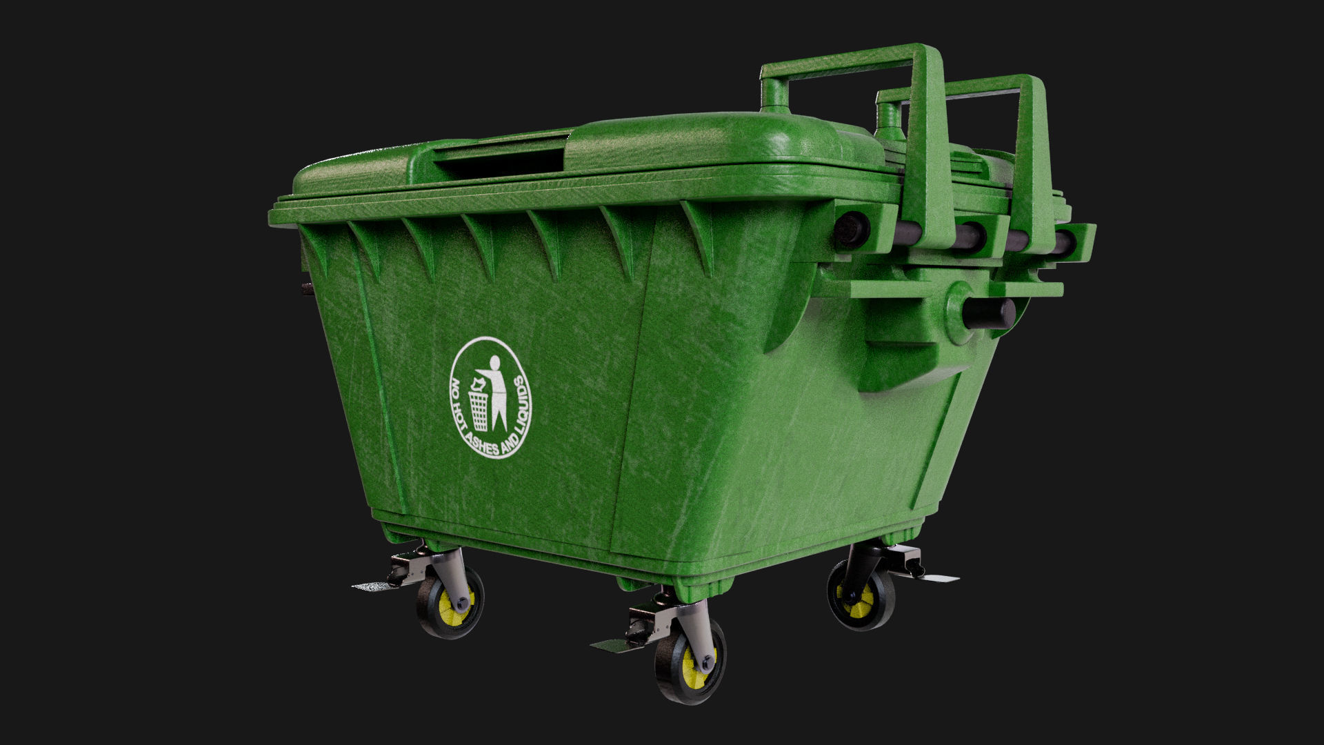 3D model Dustbin Rigged All PBR Unity UE V-Ray Arnold Textures Included ...