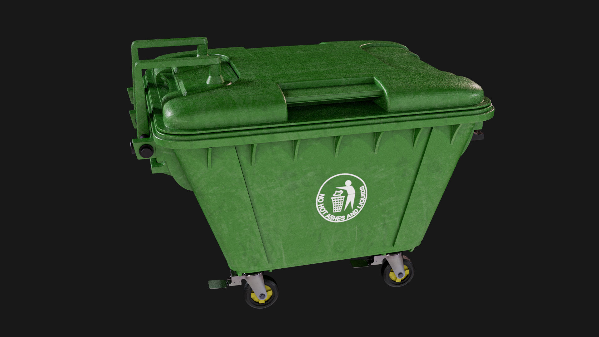 3D model Dustbin Rigged All PBR Unity UE V-Ray Arnold Textures Included ...