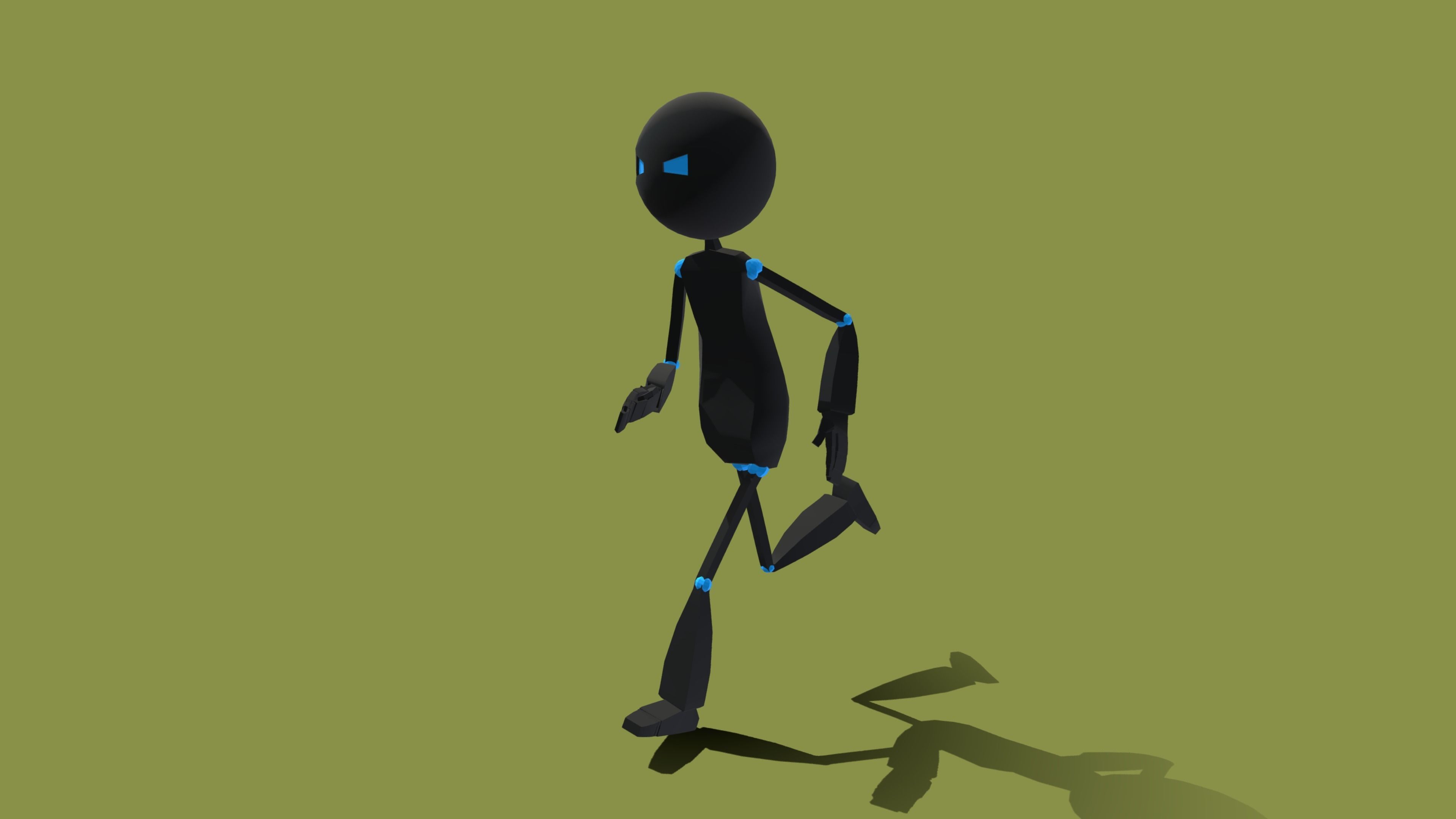 3D model Stickman humanoid with eyes VR / AR / low-poly rigged animated ...