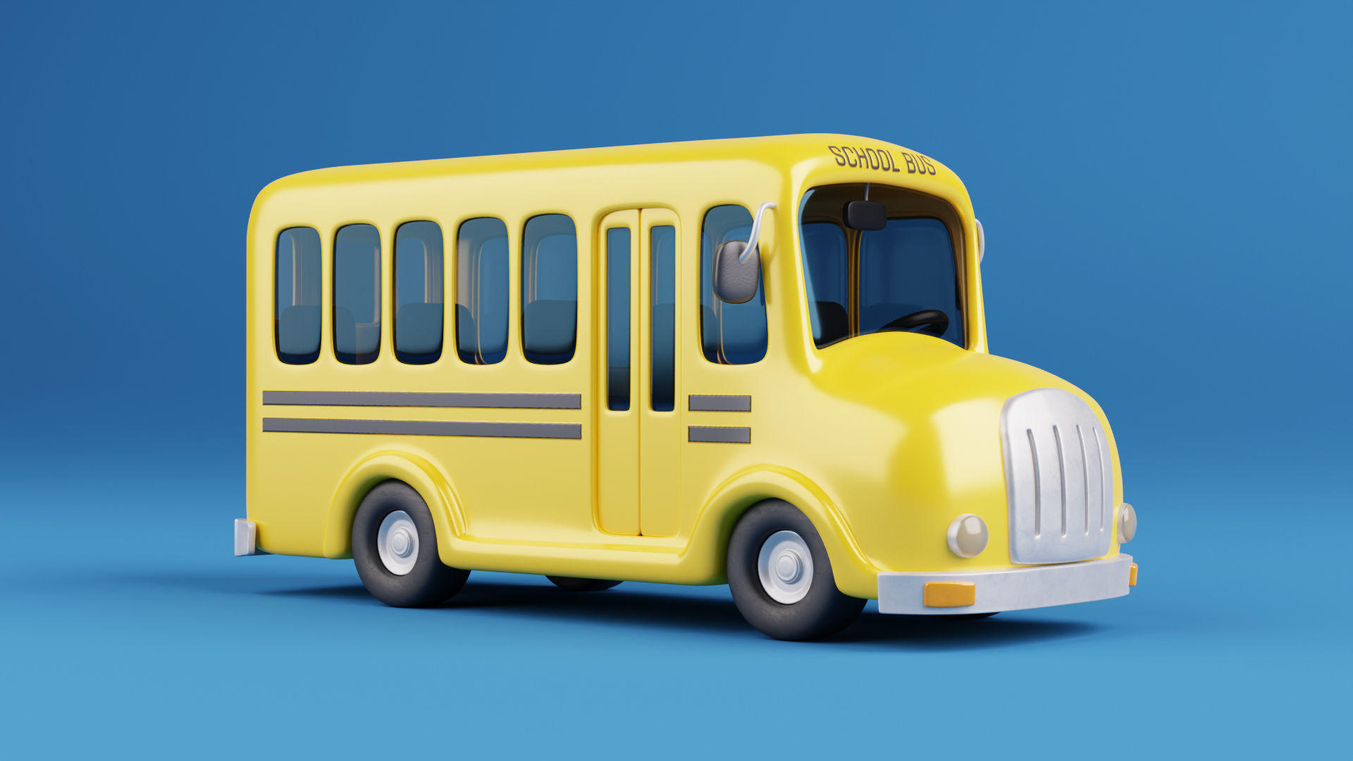 Stylized Cartoon School Bus - fully rigged 3D model rigged | CGTrader