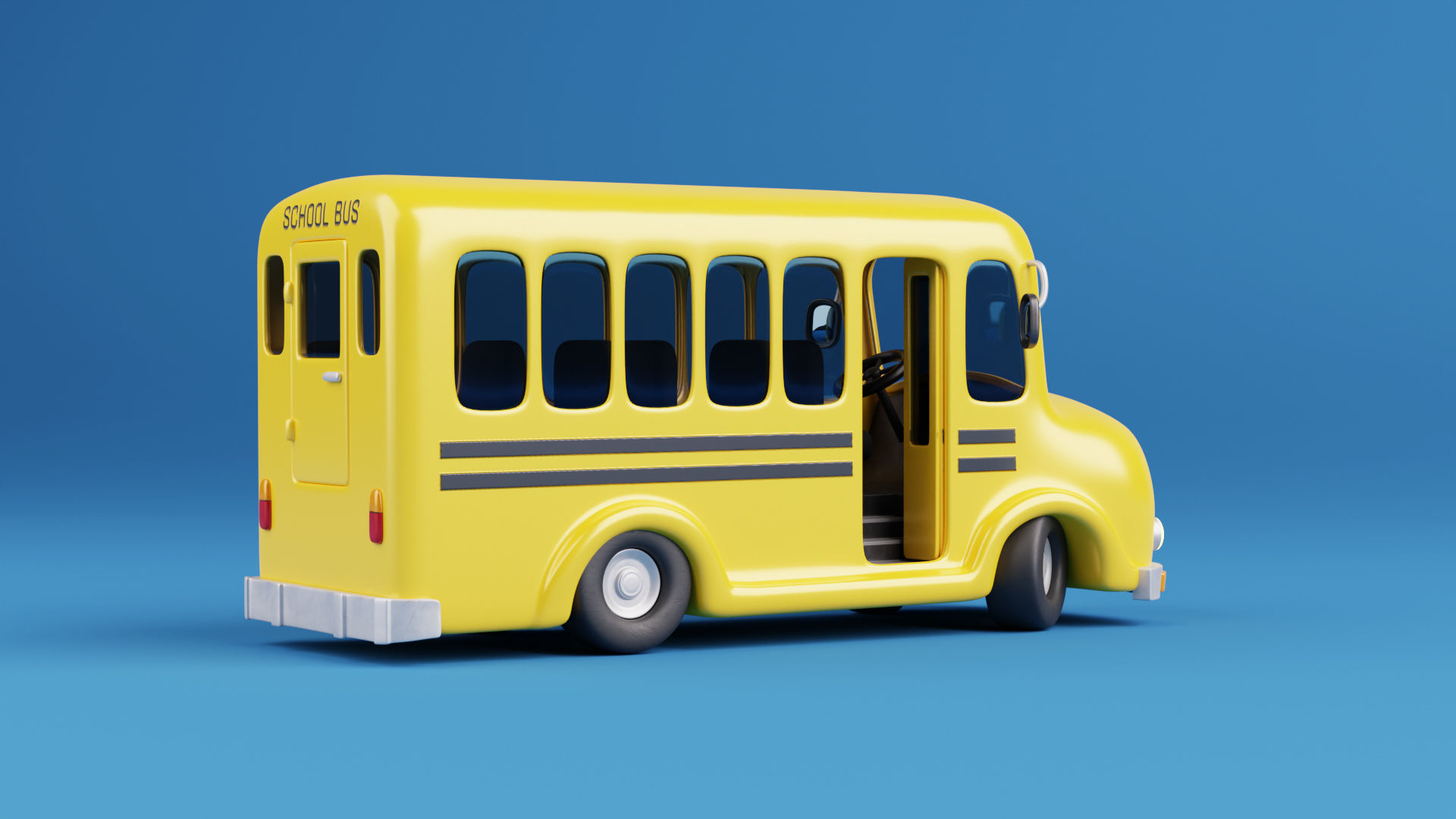 Stylized Cartoon School Bus - fully rigged 3D model rigged | CGTrader