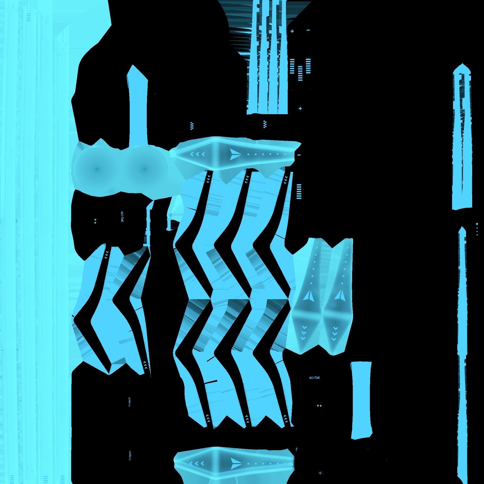 3D model SciFi Flail A02 White Blue - Sci Fi Weapon Design VR / AR ...