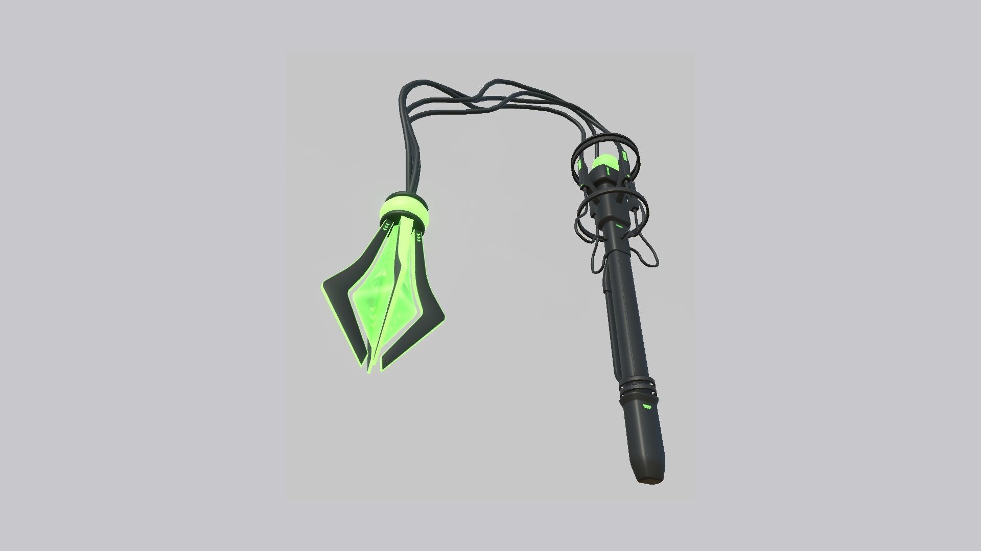 3D model SciFi Flail A03 Black Green - Sci Fi Weapon Design VR / AR ...