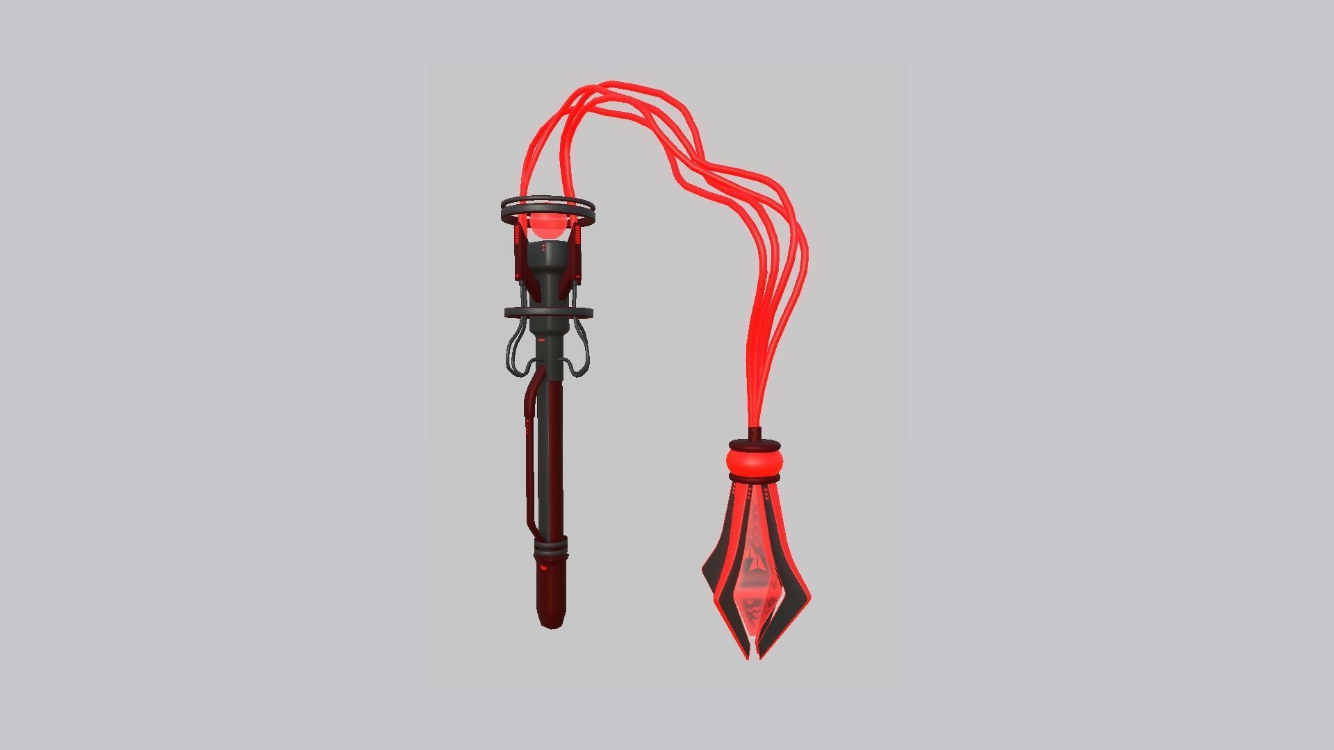 3D model SciFi Flail A04 Black Red - Sci Fi Weapon Design VR / AR / low ...